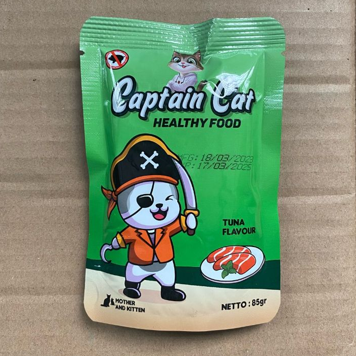 Jual CAPTAIN CAT Makanan Kucing Basah Pouch 85gr - Mother & Kitten Tuna ...