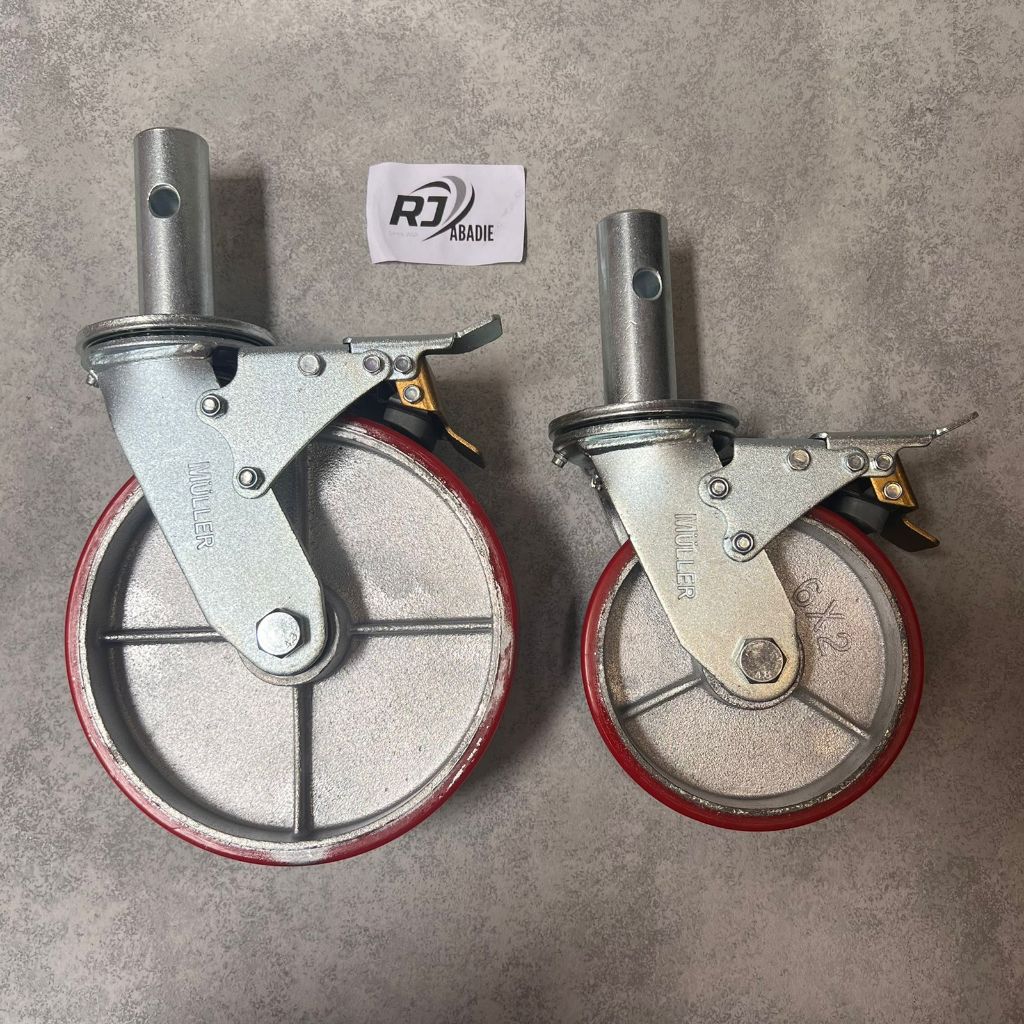 Jual Roda Steger Scaffolding PU Merah Tusuk Rem Skafolding Caster Besi ...