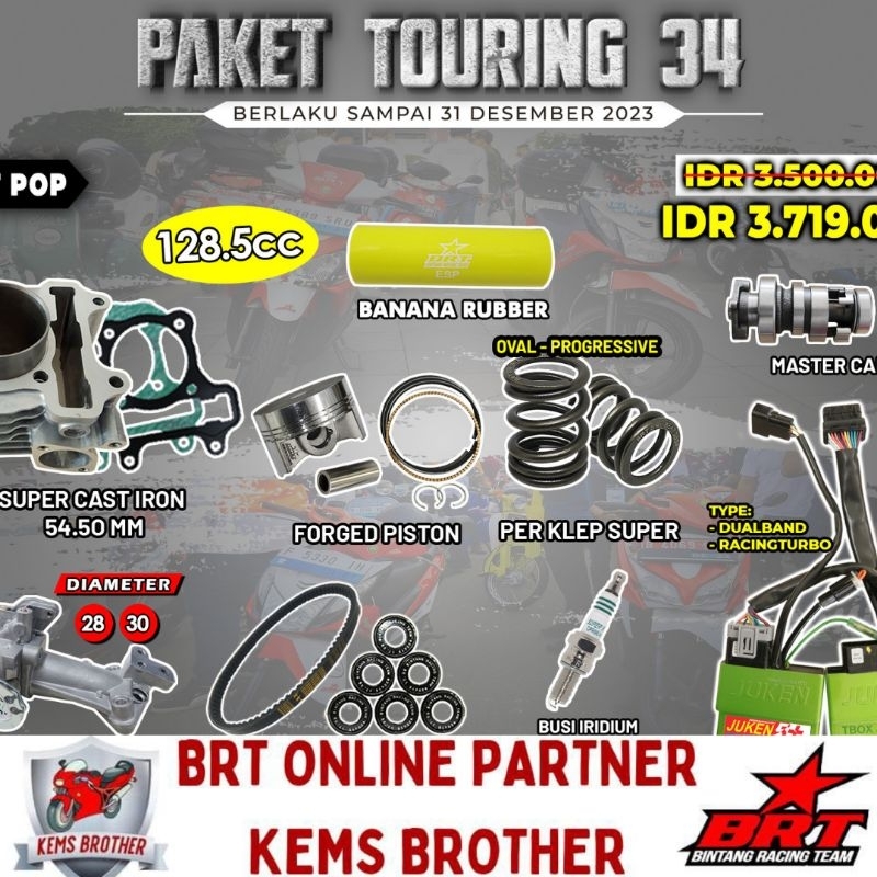 Jual PAKET BEAT POP BEAT STREET BRT TOURING 34 BOREUP 128CC | Shopee ...