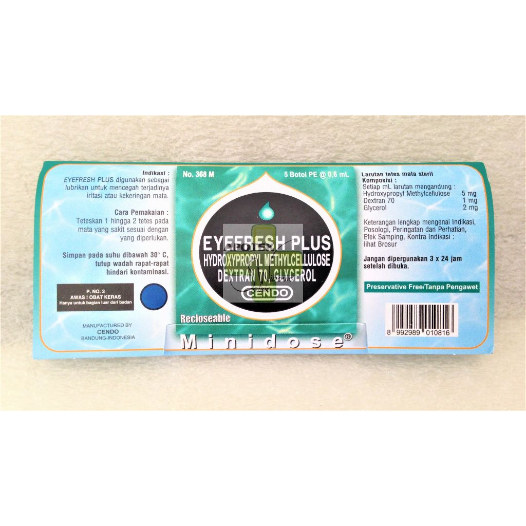 Jual CENDO EYEFRESH PLUS MINIDOSE (5X0,6ML) | Shopee Indonesia