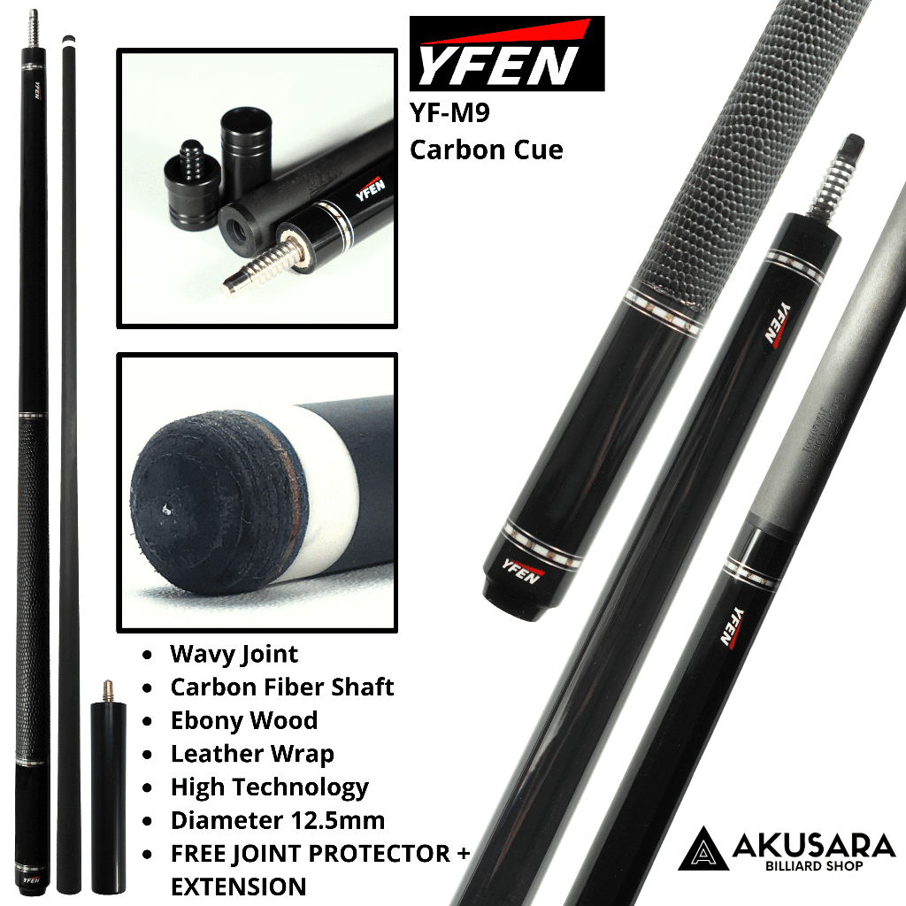 Jual YFEN M Series Leather Wrap Carbon Stick Play Billiard FREE ...