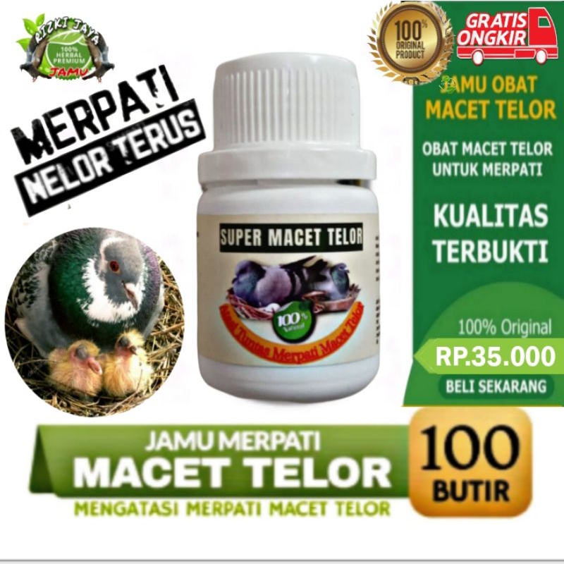 Jual JAMU MERPATI SUPER MACET TELOR ISI 100 pil obat merpati cepat ...