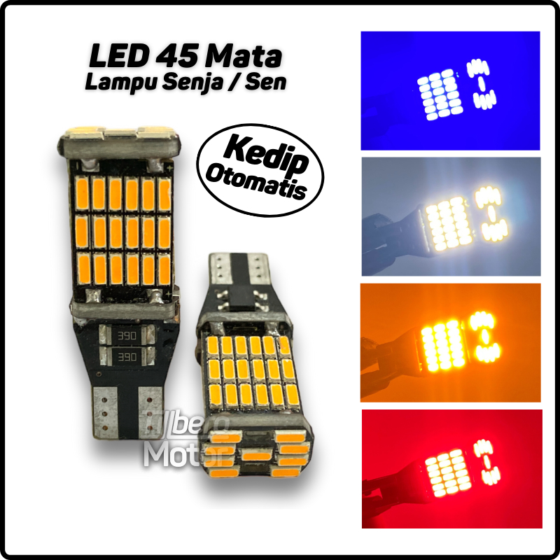 Jual Lampu Sein Dajjal Kedip Motor 45 LED Senja Sen T10 T15 Super Terang | Shopee Indonesia