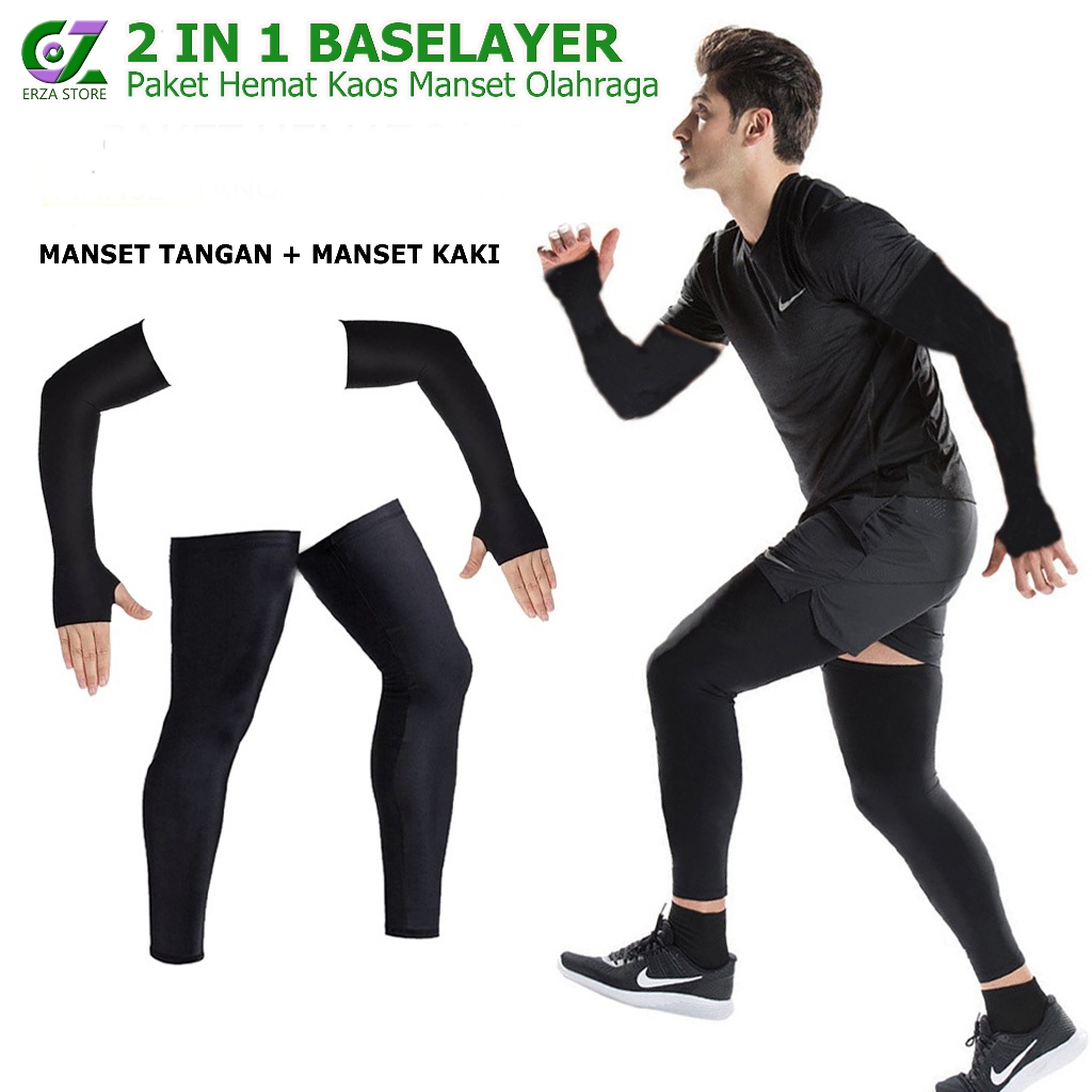 Jual 2 Pcs Manset Kaki Olahraga Pria - Handsock Deker Lengan Tangan ...