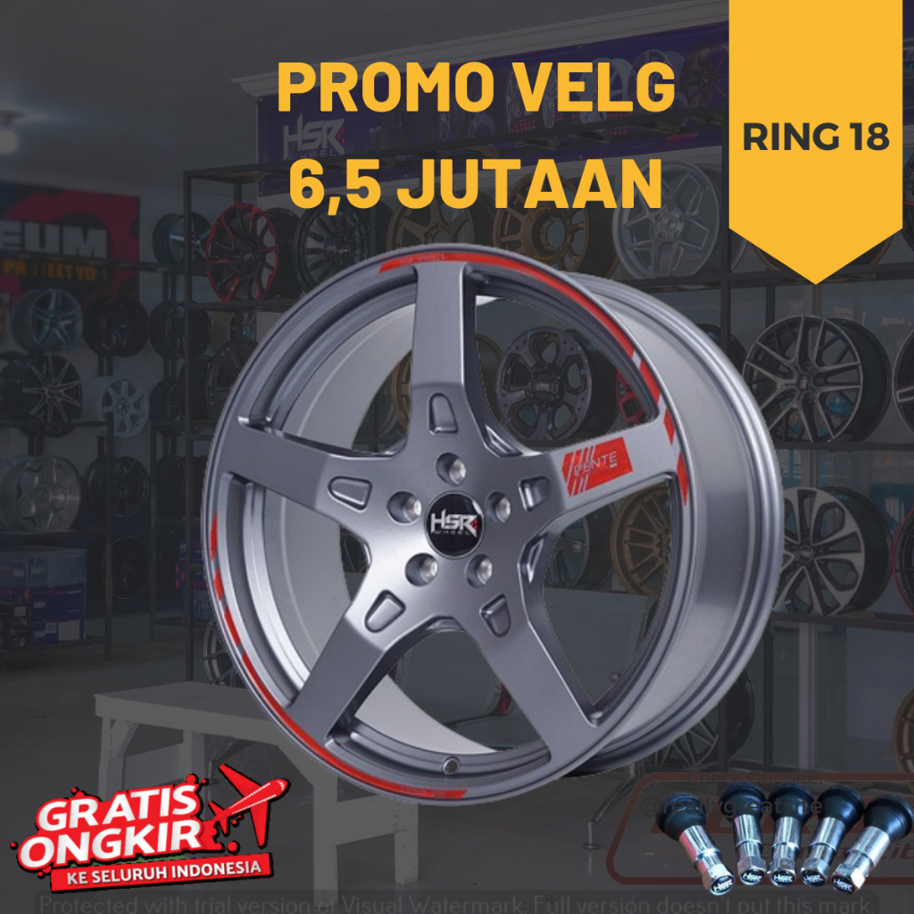 Jual Velg mobil model palang 5 warna grey ring 18 lebar 8 untuk Alphard ...