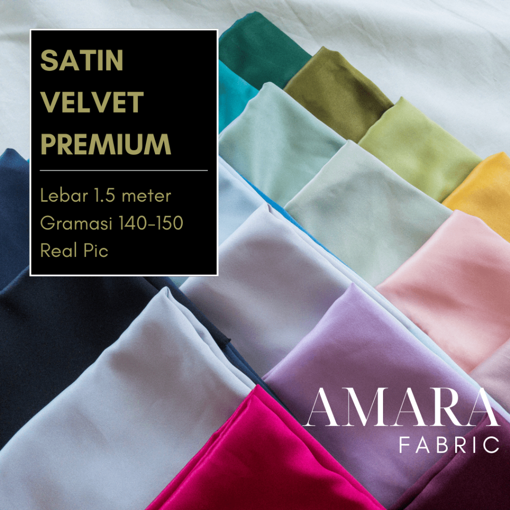 Jual Kain Satin Silk Velvet PREMIUM ½ Meter / Sateen Sutra Kilap Doff ...