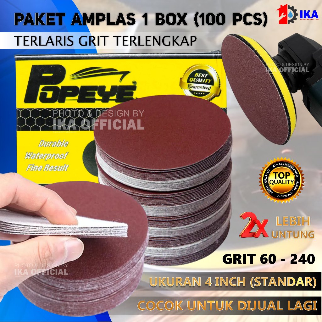 Jual 1 Kotak = 100pcs ( JUAL PER KOTAK ) Amplas bulat amplas tempel ...