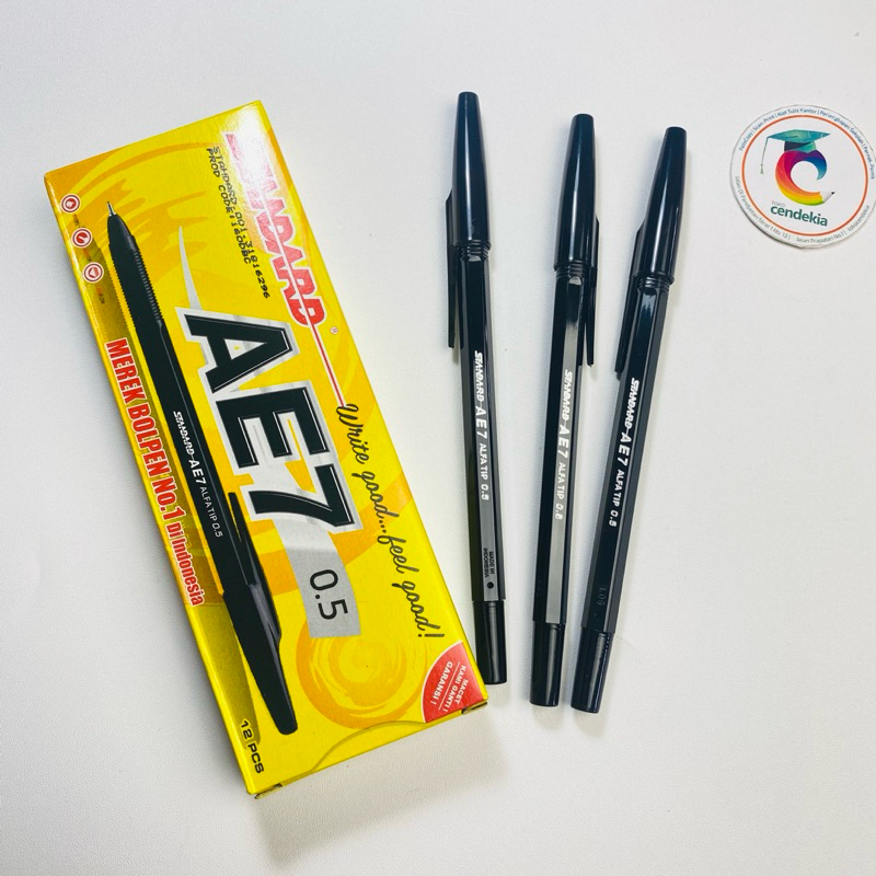 Jual Pulpen STANDARD AE7 Hitam 0.5mm - 12 pcs | Shopee Indonesia