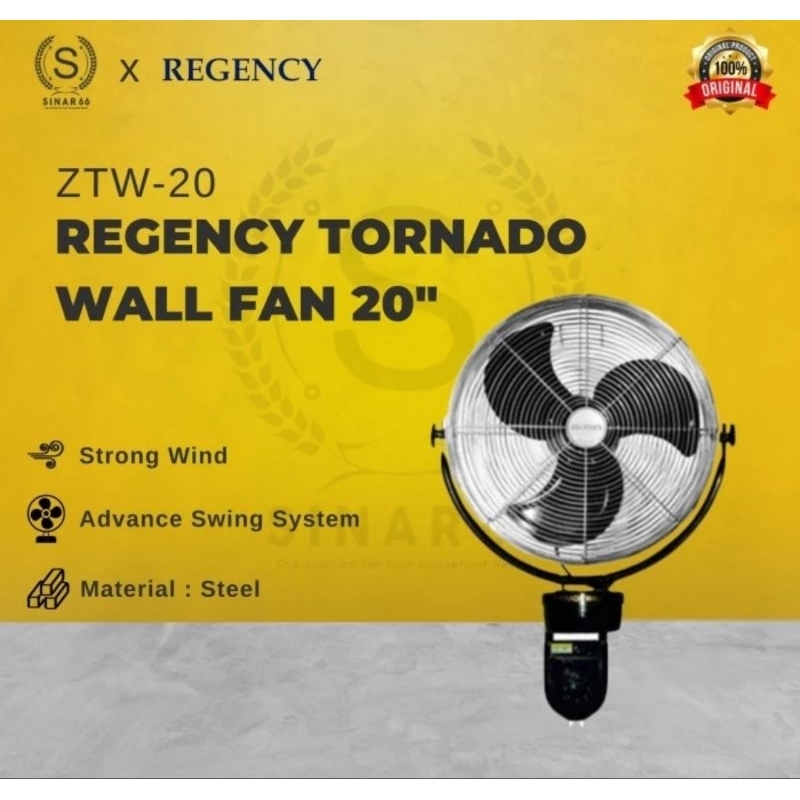 Jual Regency TW 20 Kipas Angin Dinding Tornado Wall Fan Regency TW-20 ...