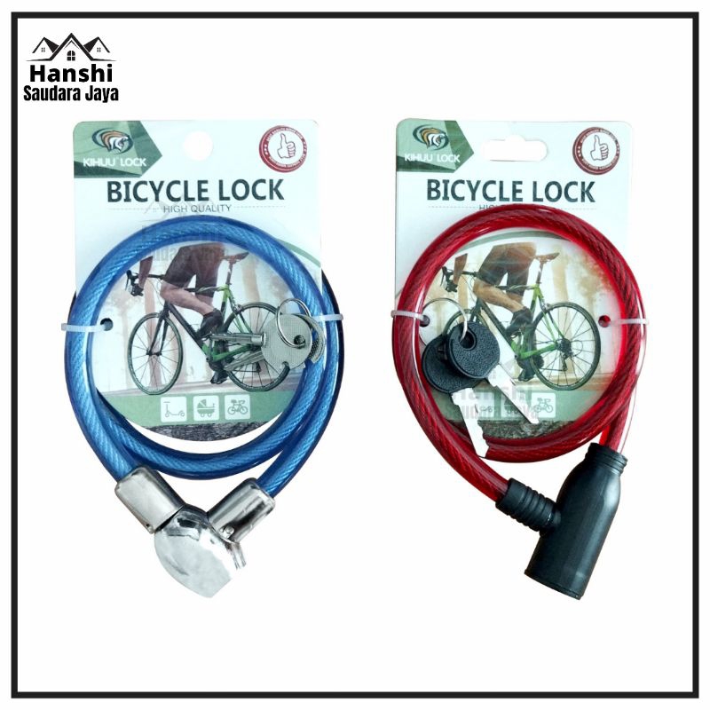 Jual Gembok Sepeda Kawat Dengan Kunci / Gembok Sepeda Helm Cable Lock ...