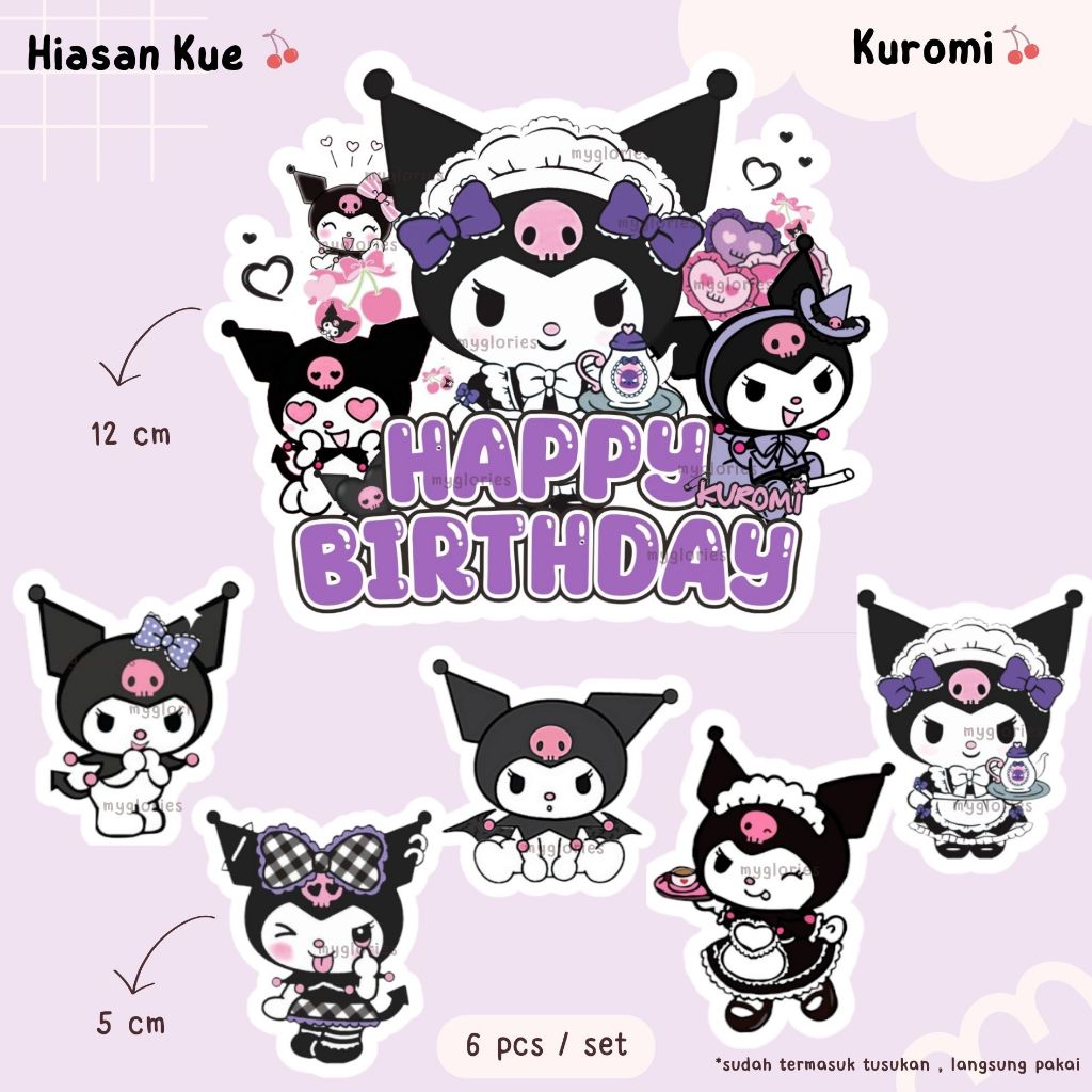Jual Hiasan Kue Sanrio Kuromi Melody Cinamoroll Cake Topper Birthday ...