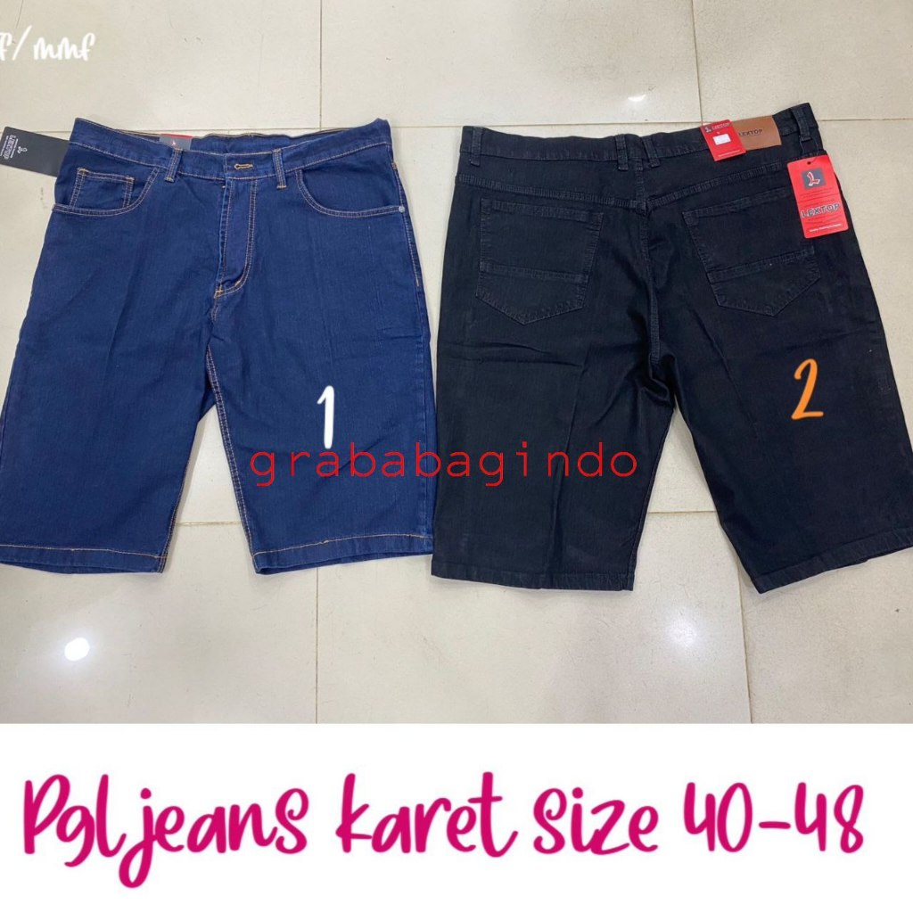 Jual GRABABAGINDO - SIZE 33 - 48 CELANA JEANS PONGGOL PRIA SUPER JUMBO / CELANA PENDEK COWOK ...