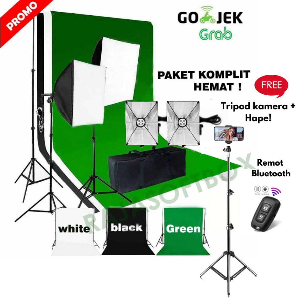 Jual Backdrop Perlengkapan Lampu Studio Mini Lighting Studio Softbox ...