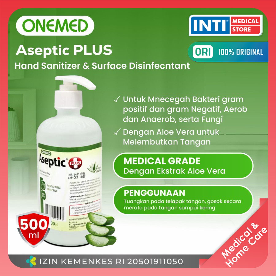 Jual ONEMED Aseptic Plus 500ml + Pump | Pembasuh Tangan | Hand ...