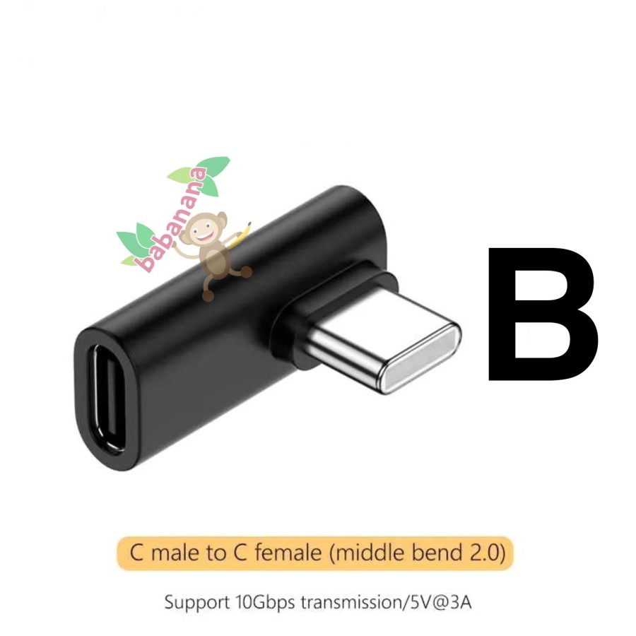 Jual Adapter USB Elbow Type-C Type-A 3.0 3.1 Siku 90 Degree Converter L ...