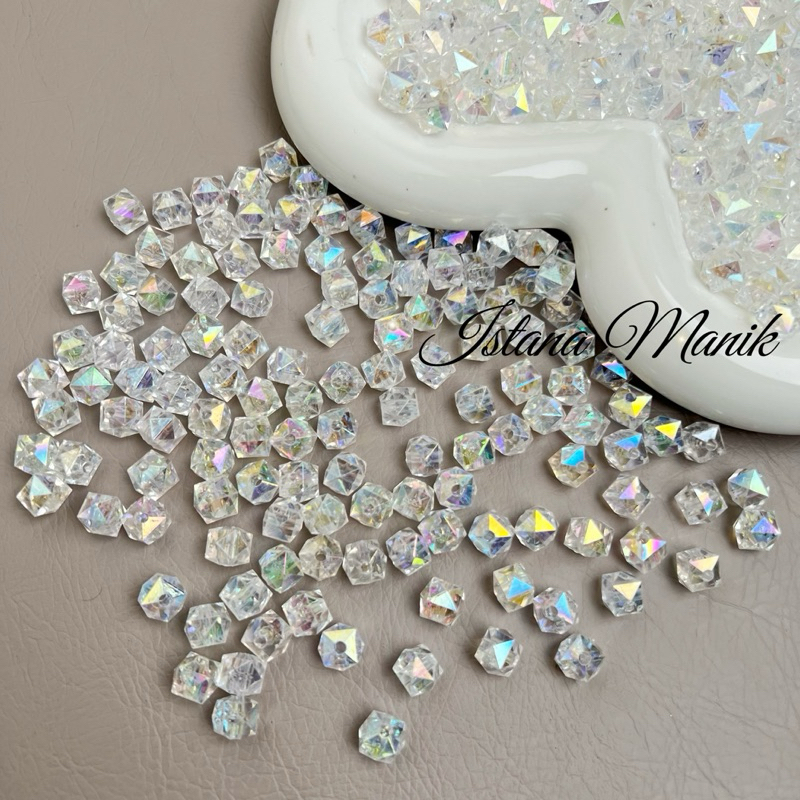 Jual Manik Mote Crystal Ceko Manik Kristal bola dunia bahan kerajinan ...