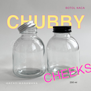 Jual Botol kaca CHUBBY estetik aesthetic 250ml 350ml - botol kopi juice ...