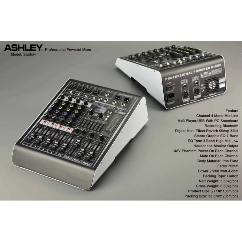 Jual Power Mixer Ashley Studio 4 Channel Model Baru ORIGINAL MIXER ...