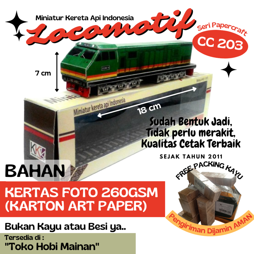 Jual miniatur kereta api indonesia - lokomotif cc203 hijau pt tel ...