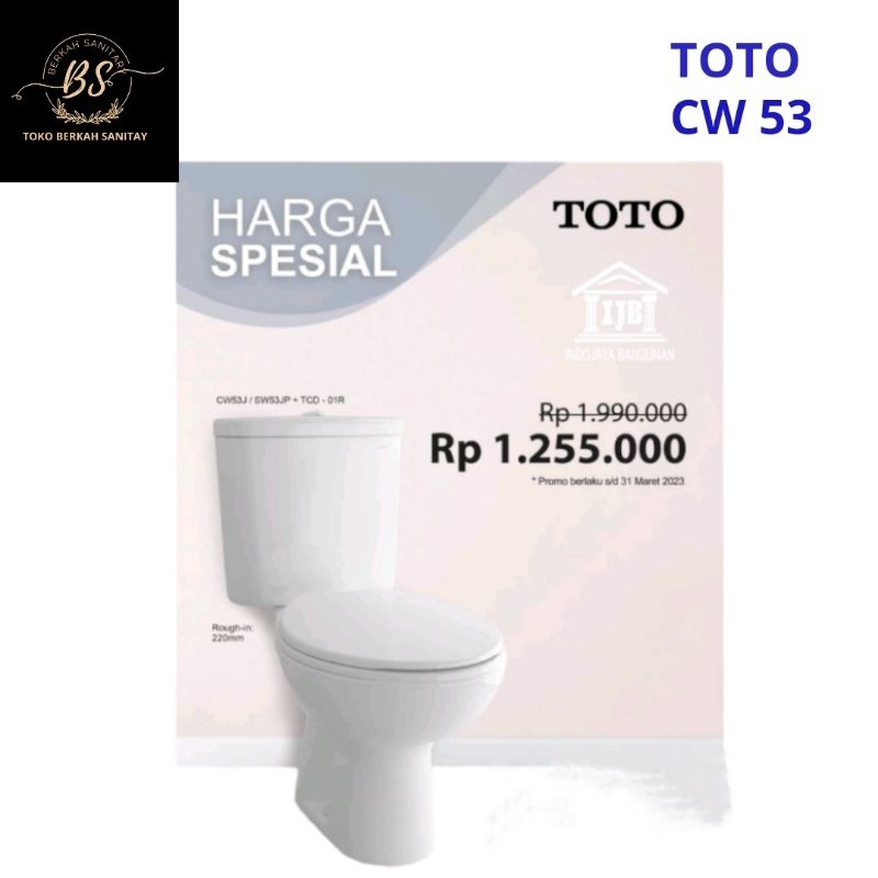 Jual closet duduk cw53j/closet duduk Toto cw53j | Shopee Indonesia