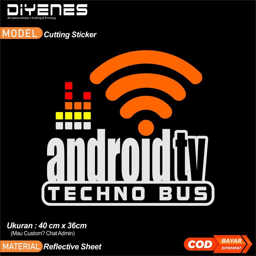 Jual Sticker android tv techno bus wifi, sticker wifi, sticker bus wifi ...