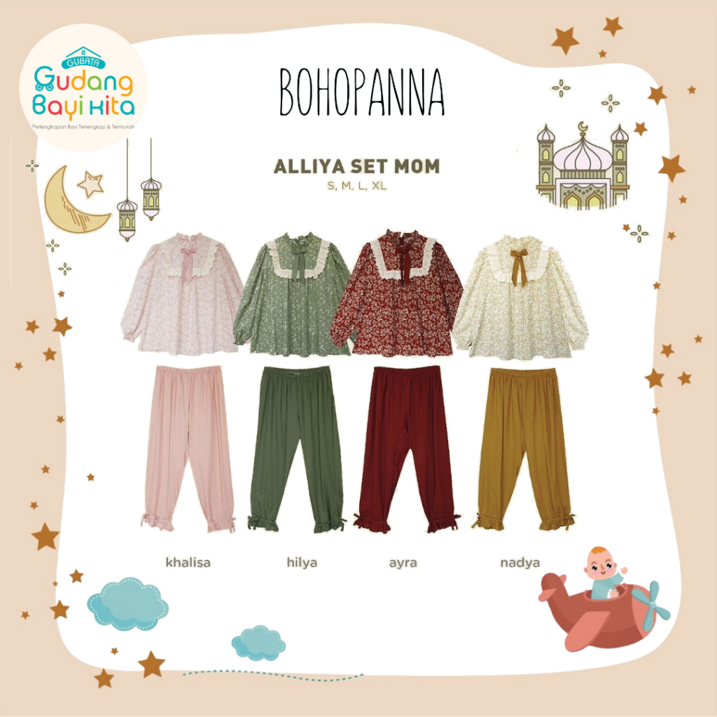 Jual BOHOPANNA ALLIYA SET MOM - Baju Set Muslim Dewasa | Shopee Indonesia