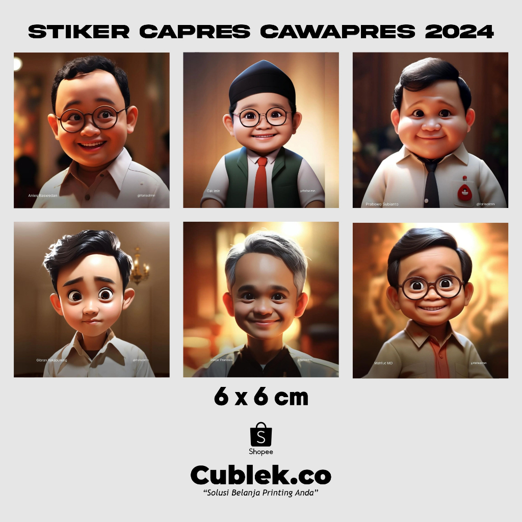 Jual STICKER PACK CAPRES CAWAPRES GEMOY ANIS MUHAIMIN, PRABOWO GIBRAN ...