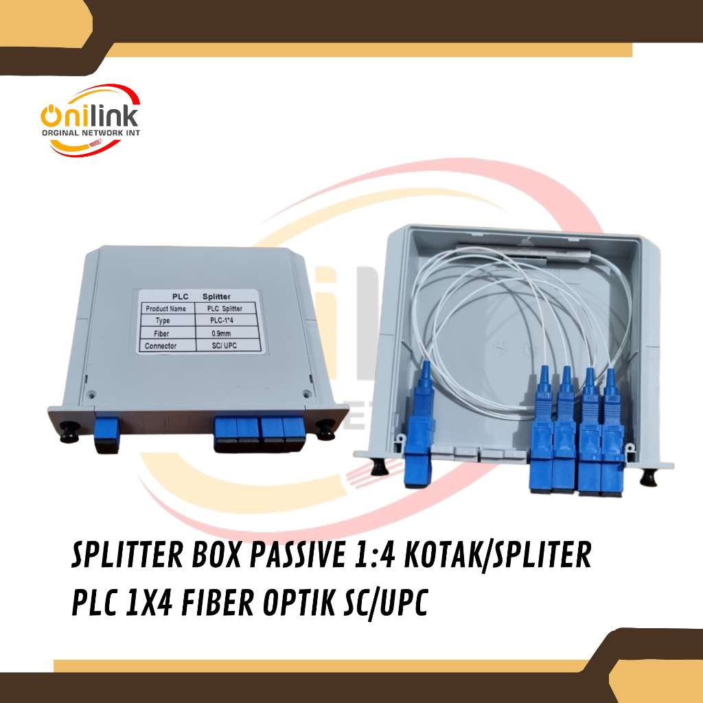 Jual SPLITTER BOX PASSIVE 1:4 KOTAK/SPLITER PLC 1X4 FIBER OPTIK SC/UPC ...