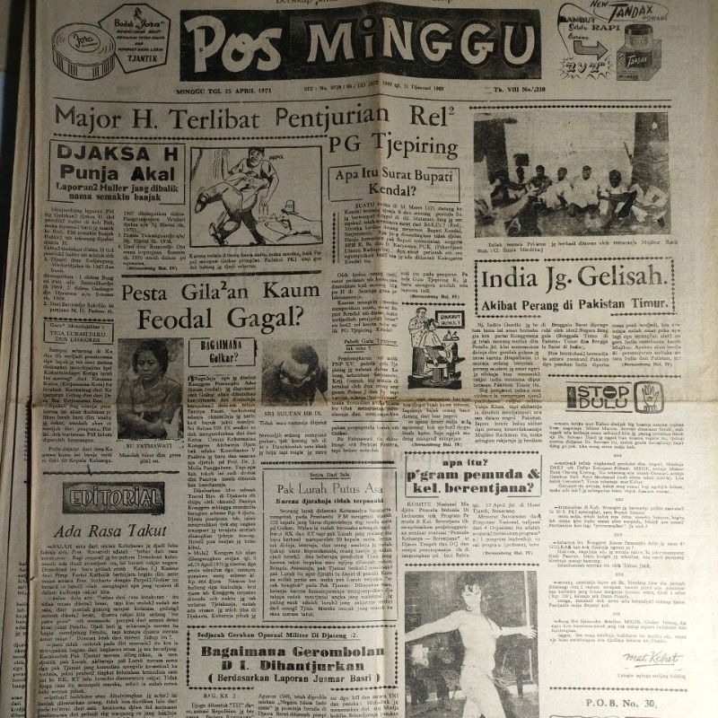 Jual Surat Kabar Sejarah 25 tahun pemberontakan PETA,Hankam terhadap ...