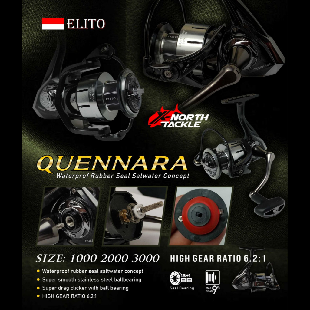 Jual REEL SPINNING ELITO QUEENARA HG 1000 2000 3000 POWER HANDLE ...