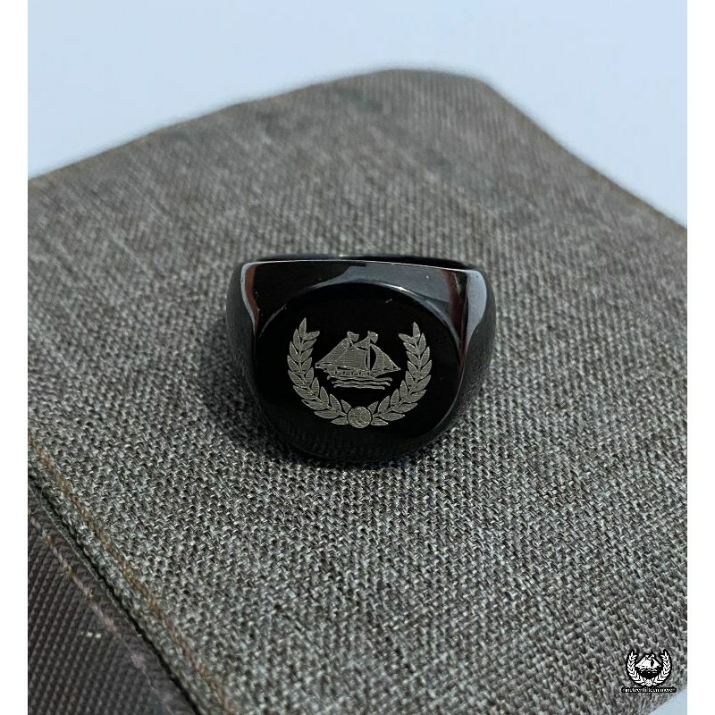 Jual Cincin Titanium Signet Ring Oval Logo NF Grafir Laser | Shopee ...