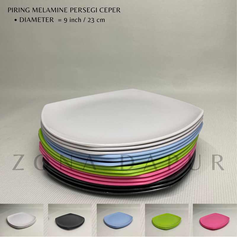 Jual (6pcs / 1 lusin) Piring Makan Melamin 9 inch, Piring Melamine ...