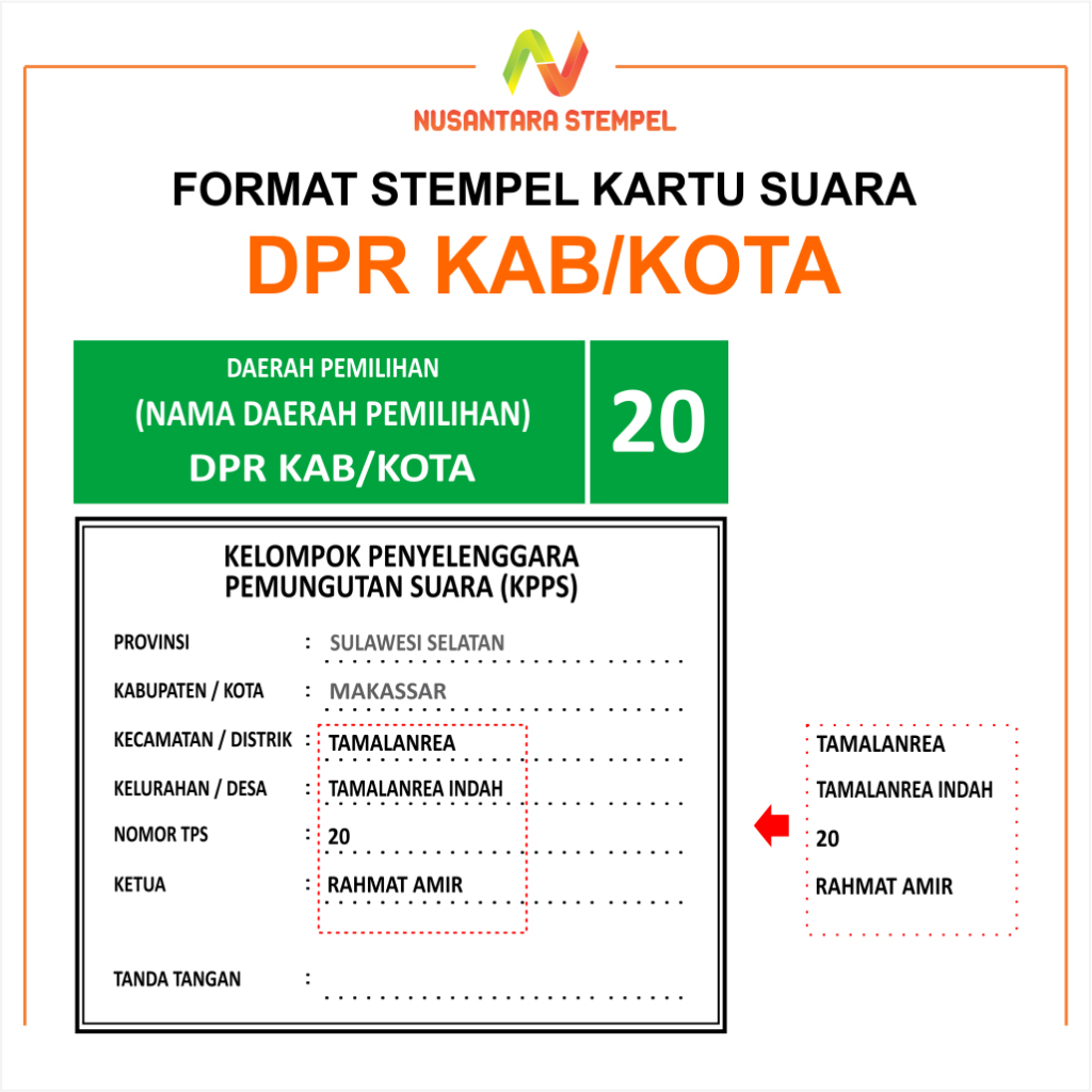 Jual Stempel Pemilu Cap TPS PPS KPPS Stampel Kartu Suara Pilkada Stamp ...