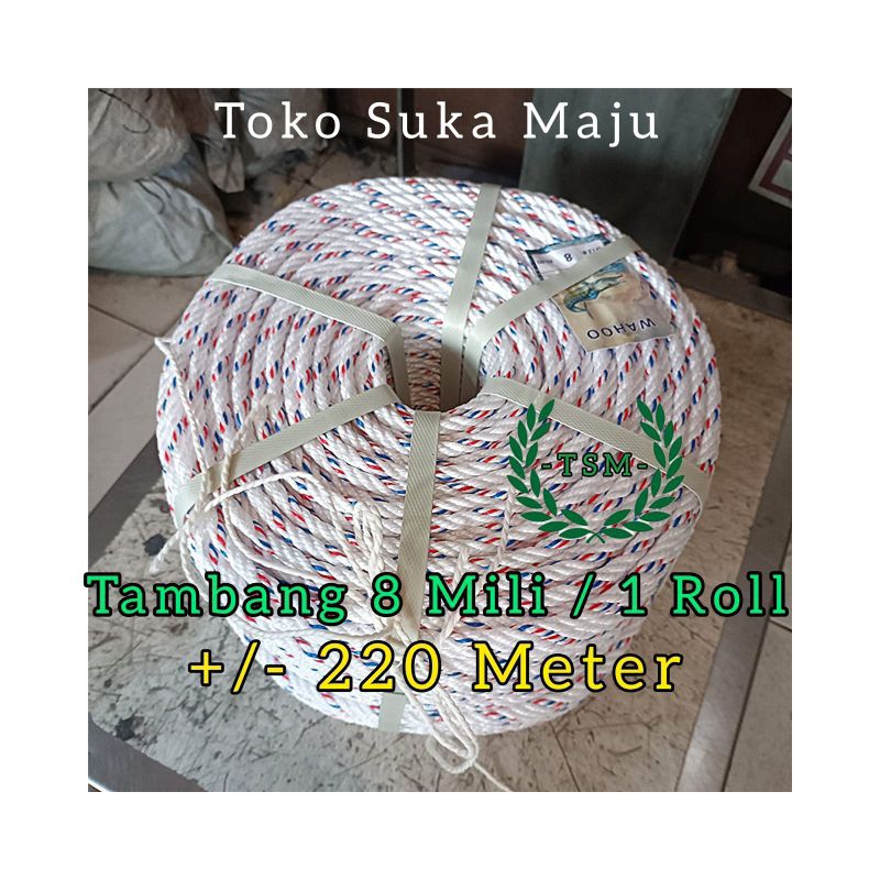 Jual TAMBANG PPD 8MM 1 ROLL/ TALI 8MM / TAMPAR 8MM / TALI KAPAL/ TALI ...