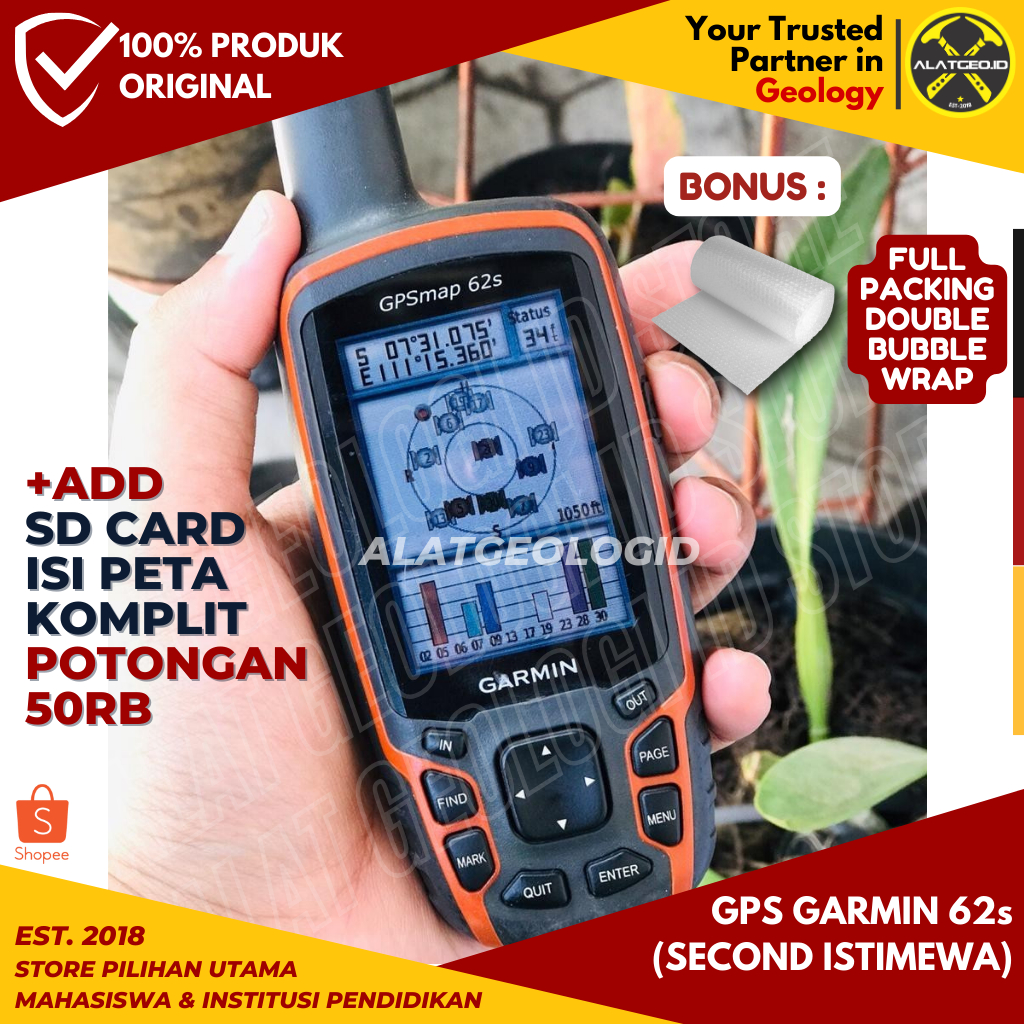 Jual GPS MAP Garmin 62s 62 s ORIGINAL SECOND Survey | Pelaut | Tambang | Shopee Indonesia