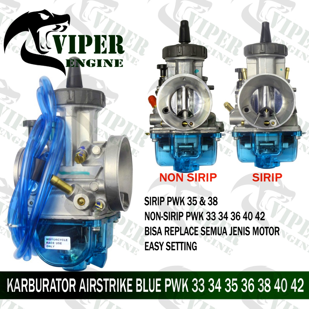 Jual [ BISA COD ] KARBURATOR AIRSTRIKE PWK BLUE / SILVER SERIES 33 34 35 36 38 40 42 QAS ASLI ...