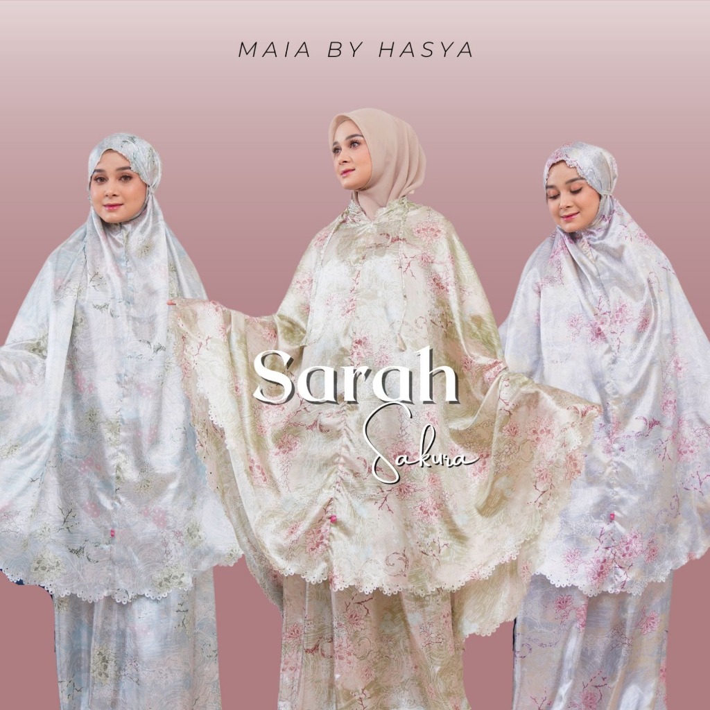 Jual MAIA BY HASYA - Mukena Motif Bunga Sakura Terbaru Sarah 2 in 1 ...