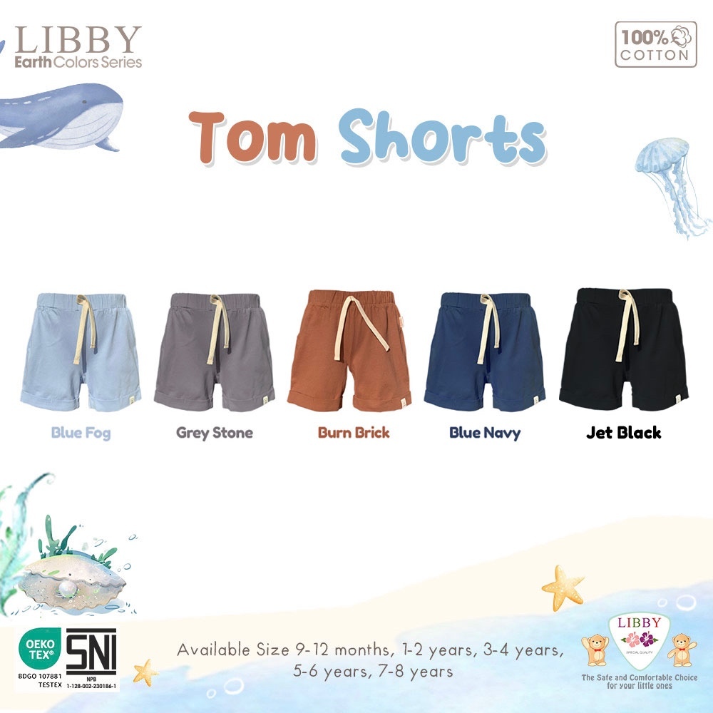 Jual LIBBY Earth Celana Pendek Katun Polos Bayi & Anak Laki-laki Tom ...