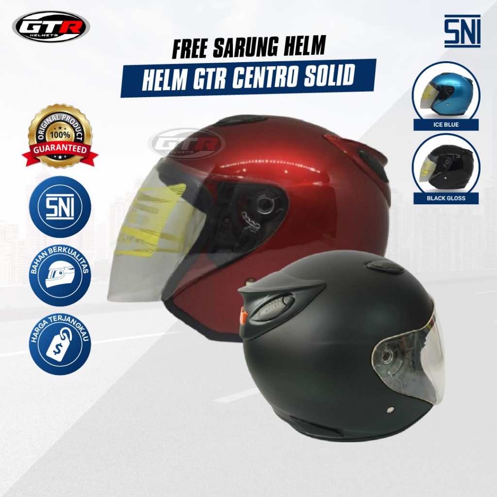 Jual Helm Half Face GTR Centro Solid Standar SNI Pelindung Kepala ...