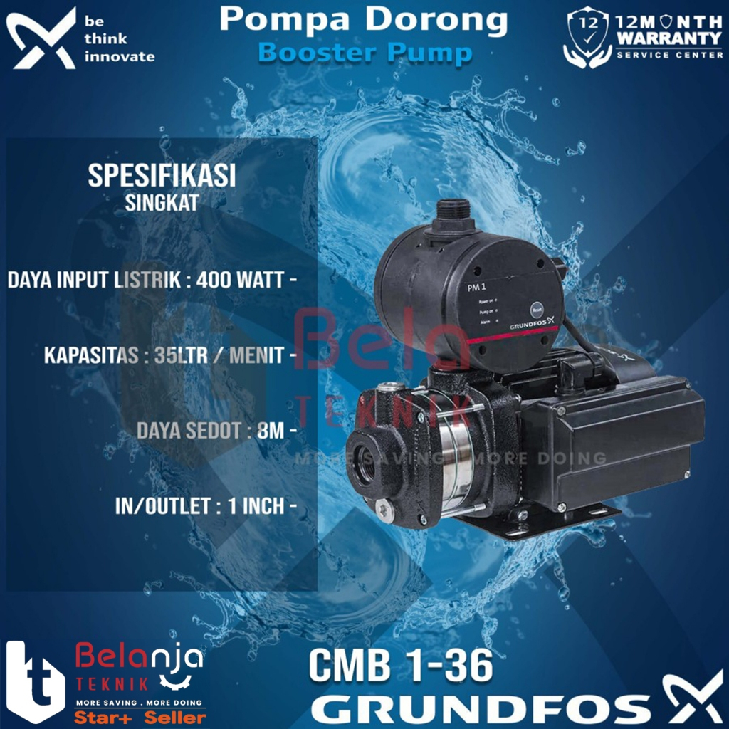 Jual Grundfos Mesin Pompa Air CMB 1-36 Pompa Booster Multistage CMB1-36 8 Meter | Shopee Indonesia