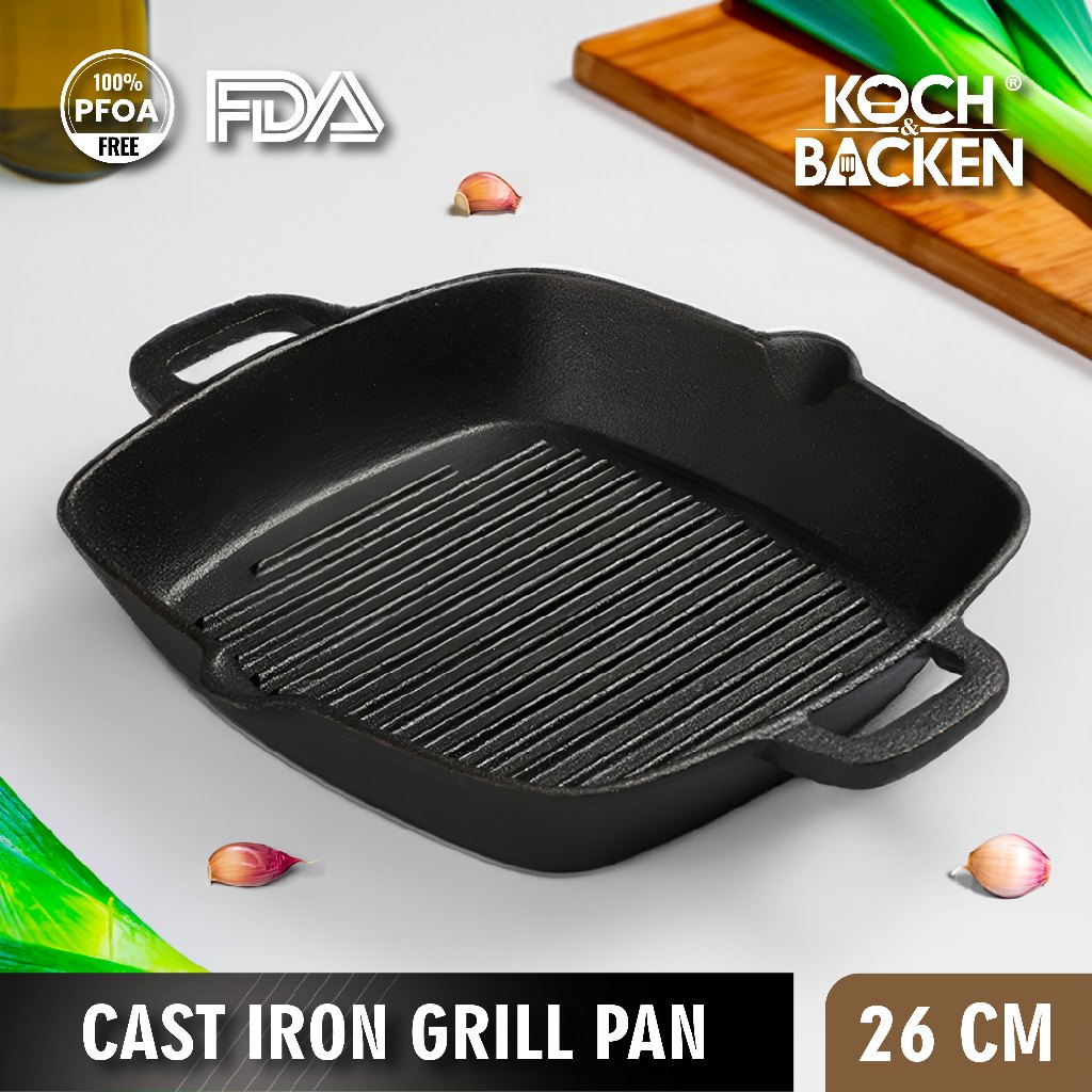 Jual KOCH&BACKEN Wajan Panggangan Cast Iron Grill Square Pan Besi Cor ...