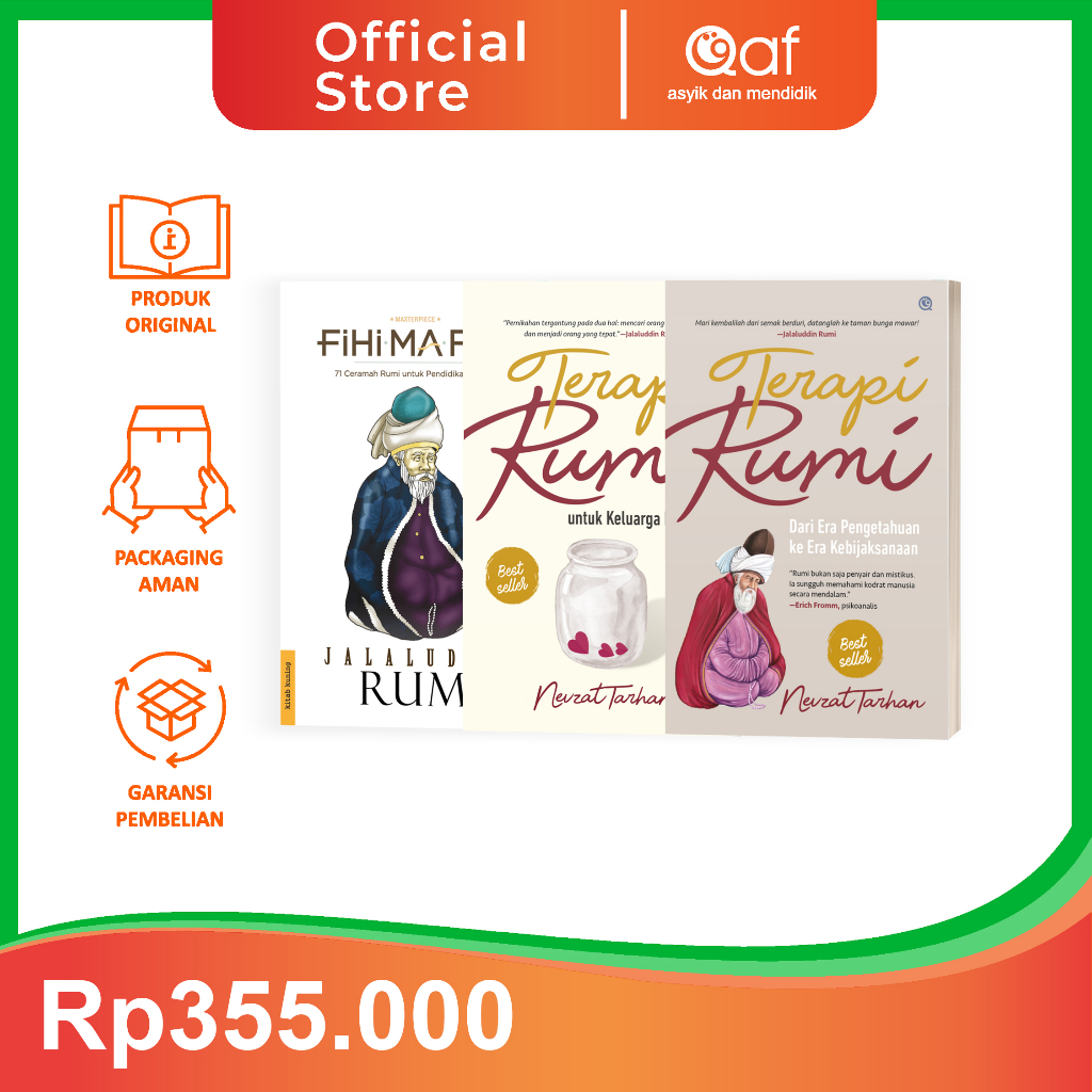 Jual Buku Paket lengkap Rumi (Fihi Ma Fihi, Terapi Rumi, Terapi Rumi ...