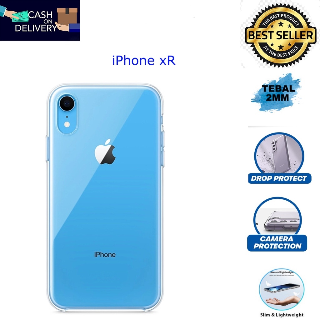 Jual Case Iphone XR Casing Clear HD KETEBALAN 2MM BENING TRANSPARAN TPU ...