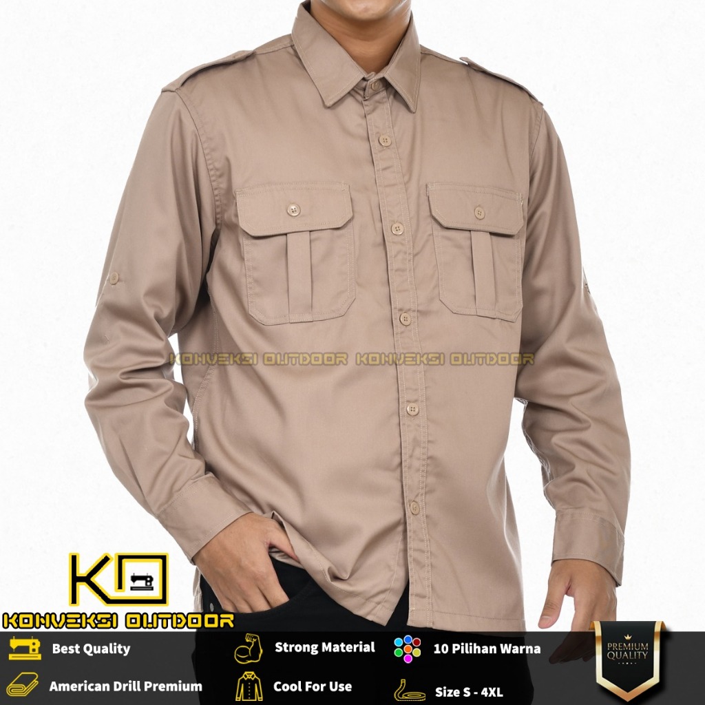 Jual BAJU KEMEJA PDL LAPANGAN OUTDOOR INDOOR PRIA LENGAN PANJANG - Seragam Kerja Kantor Group ...