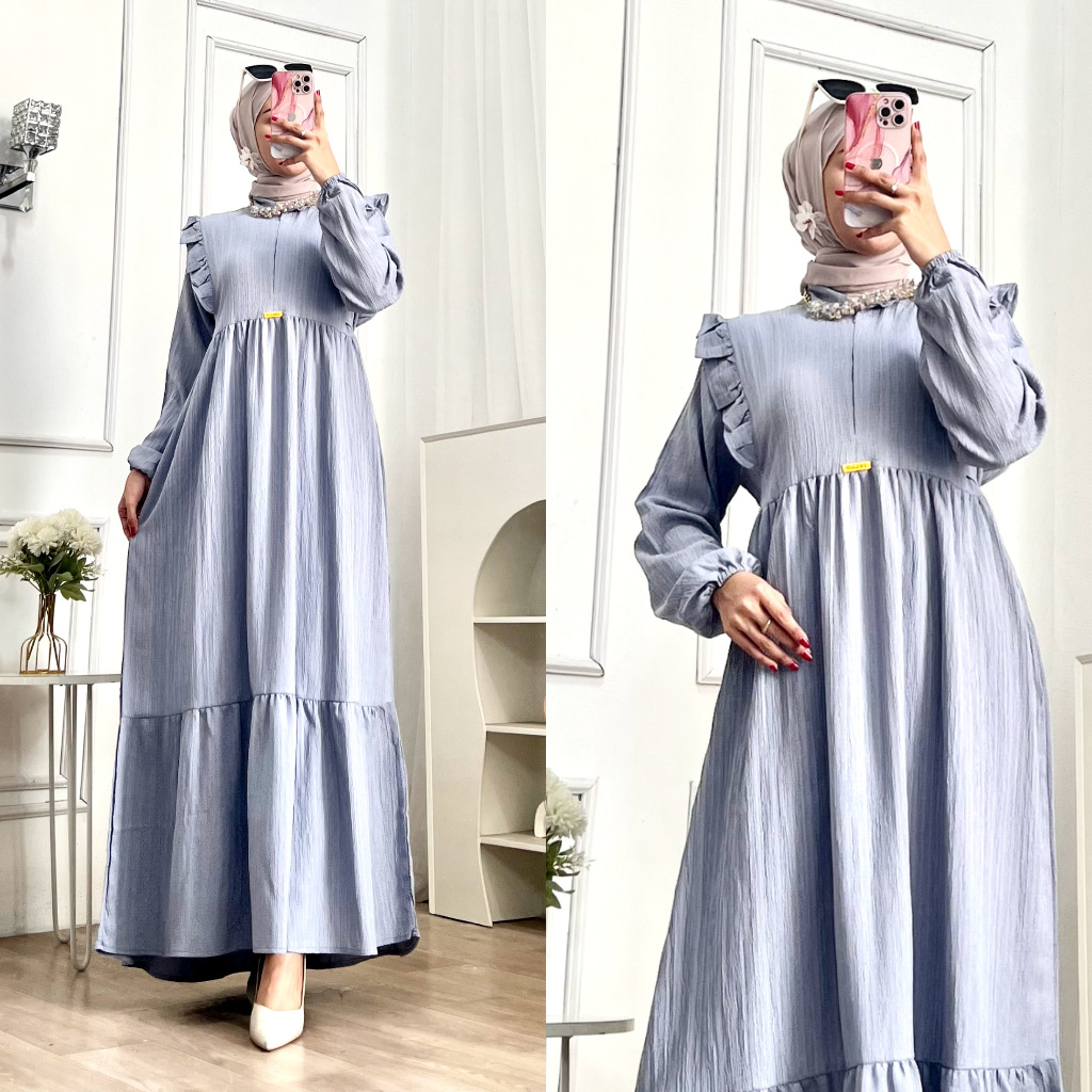 Jual Gamis Ladyra Wanita Bahan Lady Crush Pakaian Wanita Muslim Dress ...