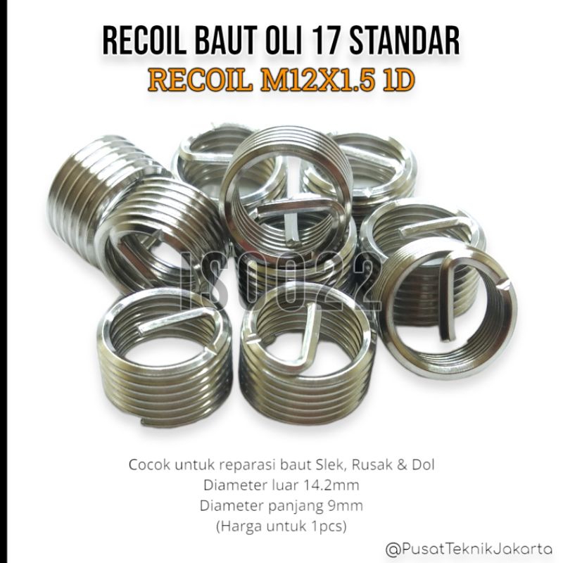 Jual 1pcs recoil baut oli m12x1.5 1D recoil baut oli baut 17 std ...