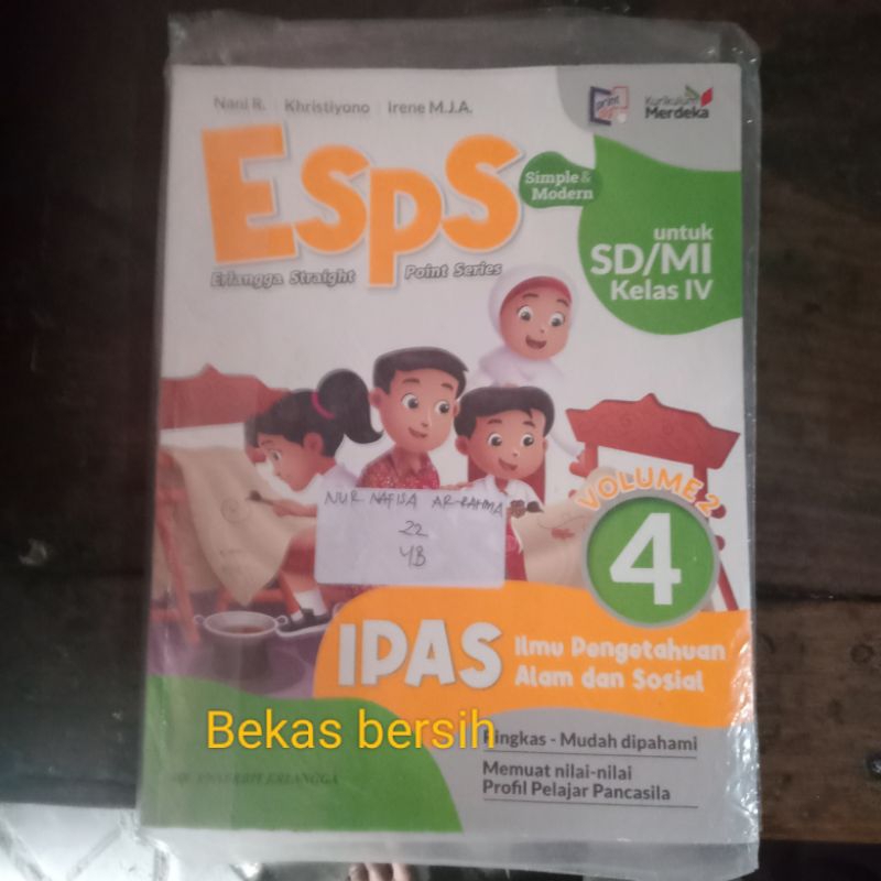 Jual ESPS IPAS Ilmu Pengetahuan Alam dan Sosial untuk SD/MI Kelas IV 4 VOLUME 2 Kurikulum ...