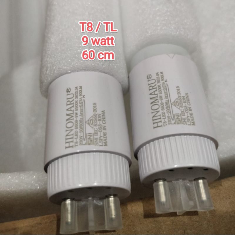 Jual Lampu TL Led T8 9 watt Putih Hinomaru 60cm | Shopee Indonesia