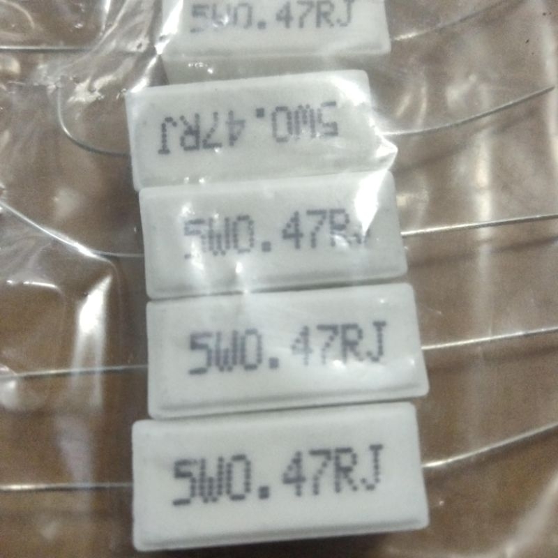 Jual RESISTOR KAPUR 0.47OHM 5WATT / R KAPUR 0.47OHM 5W / RESISTOR 0.47 OHM 5 WATT | Shopee Indonesia