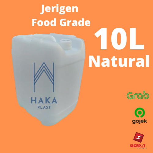 Jual Jerigen plastik Baru 10L Liter L Dirigen Putih Natural derigen ...